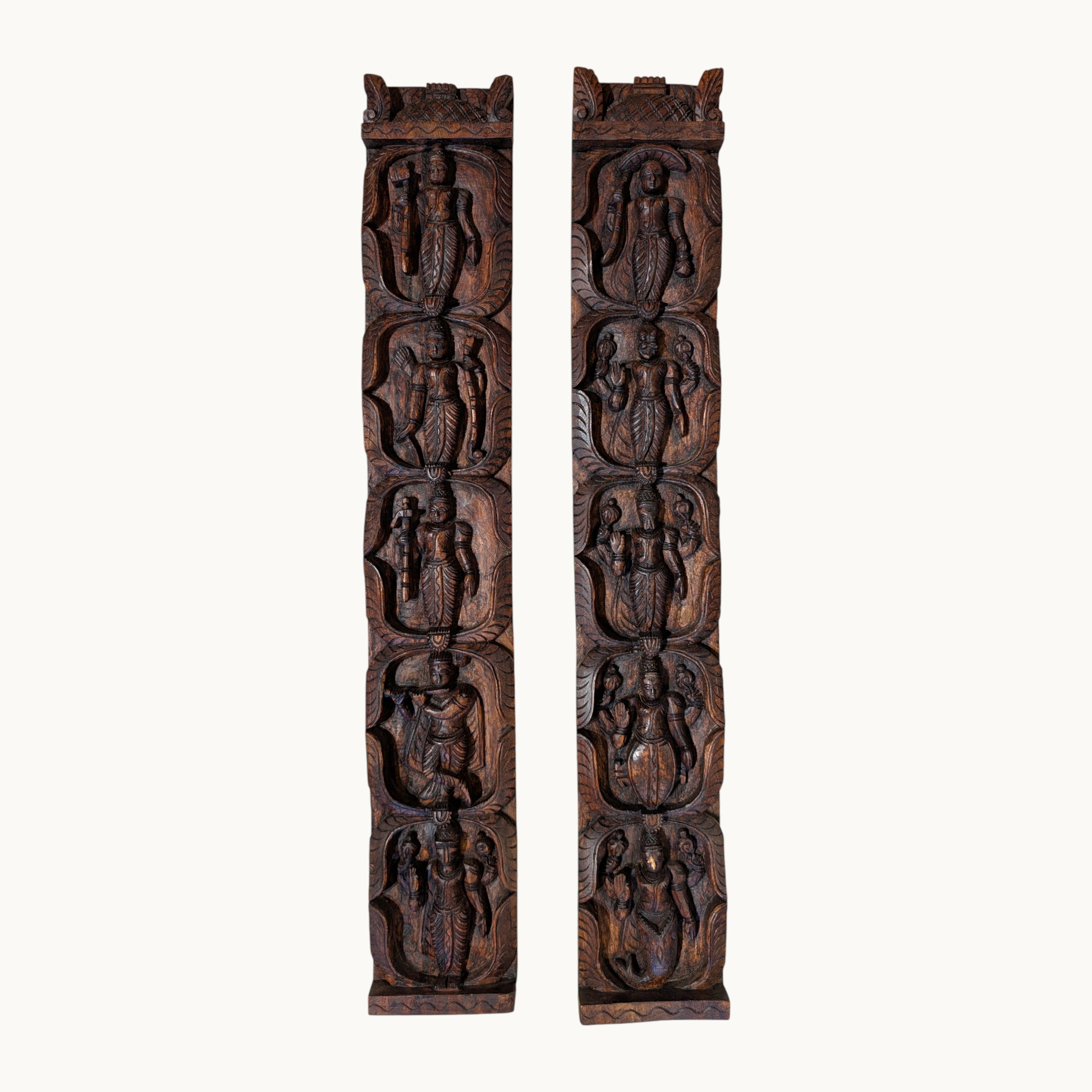 Dasavatar Vertical Wooden Panel – Hand-Carved Wall Decor – Thar Arts ...